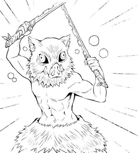 35 Desenhos Do Inosuke Hashibira Demon Slayer Para Colorir