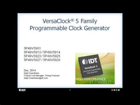 VersaClock Programmable Clock Generators Overview By IDT Renesas