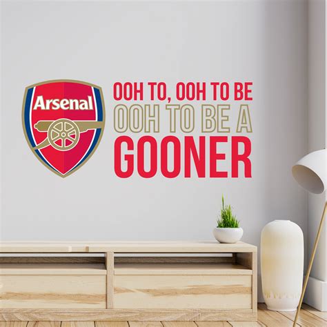 Arsenal Football Club Crest And Gooners Song Wall Sticker Uk