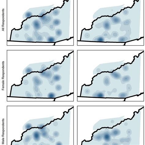 A Matrix Of Kernel Density Surfaces Illustrating Our Two Main Values