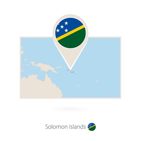 rectangular mapa de Salomón islas con alfiler icono de Salomón islas