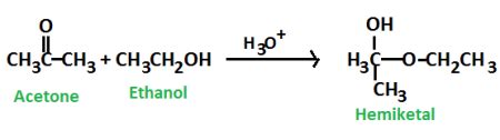 Write The Structure Of The Hemiacetal That Result From Reaction Acetone