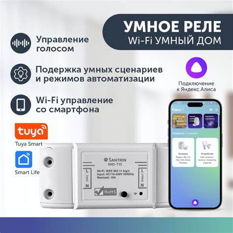 Умный выключатель умное реле с Wifi для умного дома Яндекс Алисой Smart Life Tuya Smart с