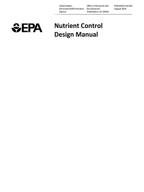 Epa Nutrient Control Design Manual Pdf Sewage Treatment United