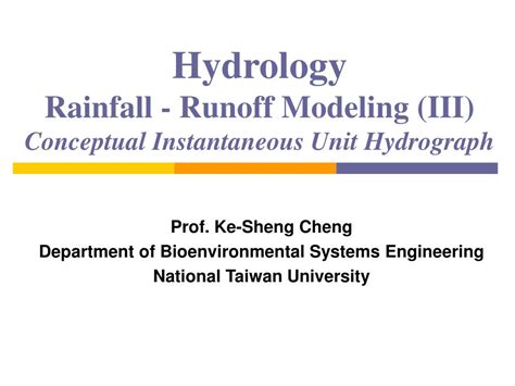 Ppt Hydrology Rainfall Runoff Modeling Iii Conceptual