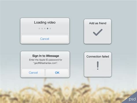 Alert Boxes Free Psd
