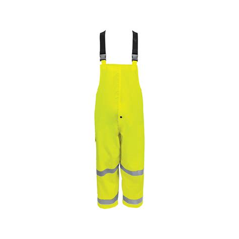 FrogWear HV Yellow Green Self Extinguishing Class E Rain Bibs Size XL Color High