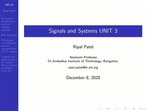 Signals Systems Unit Pdf Technology Computing