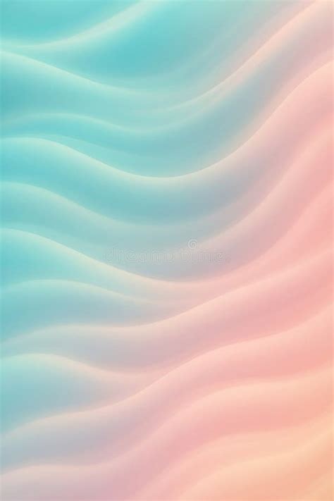Soothing Pastel Waves Flowing Across Soft Gradient Background In Minimal Style Stock