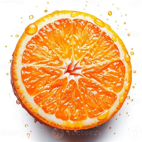 Ai Generated Oranges Close Up Cutaway Tropical Fruit Isolated White