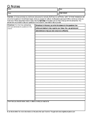 Fillable Online Q Notes Fax Email Print PdfFiller
