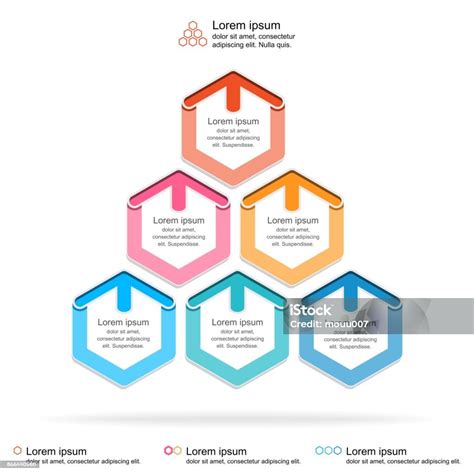 벡터 일러스트 레이 션 비즈니스 개념 Infographic 계층된 피라미드 차트 다이어그램 추상 인포 그래픽 템플릿 개념에 대한