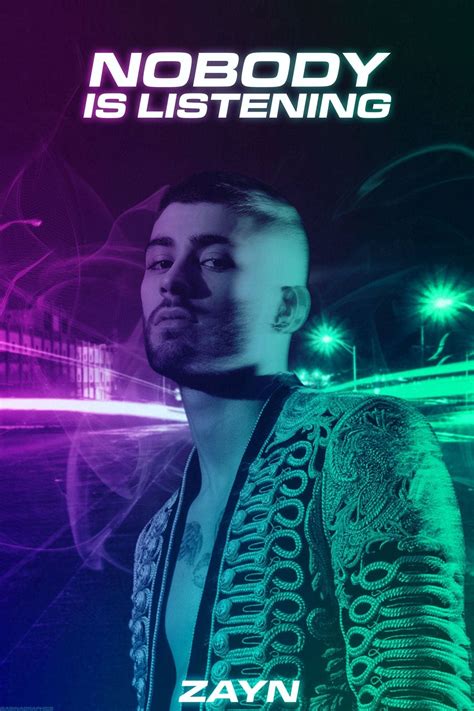 Zayn Nobody Is Listening Neon Poster Posters Plug