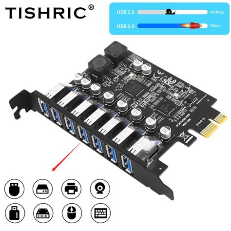 Tishric Usb 32 Gen1 Pci Express Multiplier Pci E To 7 Ports Usb 3 Hub