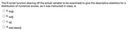 Solved The R Script Function Leaving Off The Actual Chegg