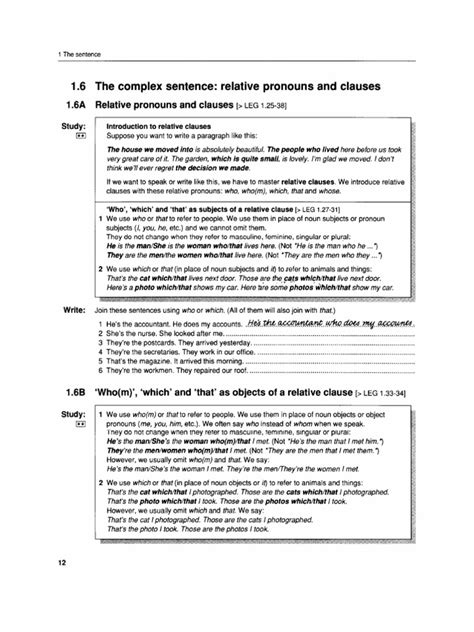Complex Sentence Relative Pron And Clauses Pdf
