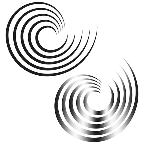 Abstract Swirl Vector Black And White Circular Gradient Pattern Optical Illusion Design