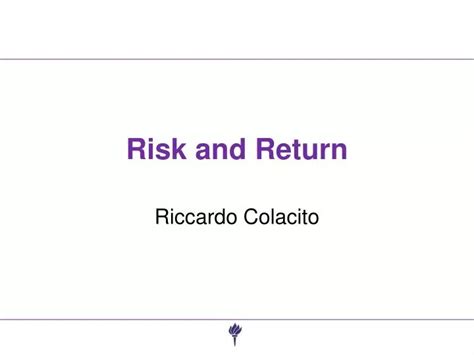 PPT Risk And Return PowerPoint Presentation Free Download ID