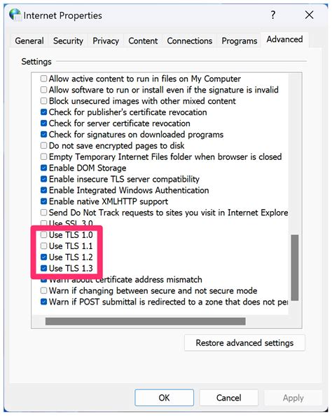 Configure Tls Settings