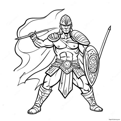 Epic Badass Warrior Coloring Page 22084 17906