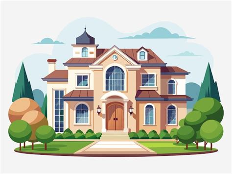 만화 럭셔리 홈 터 일러스트레이션 프리미엄 Ai 생성 벡터