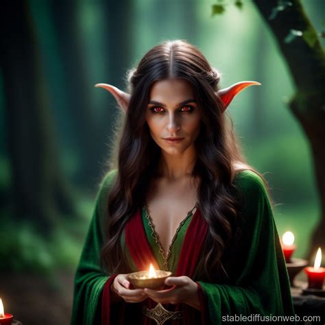 Green Skinned Goblin Woman Casting Spell Stable Diffusion Online