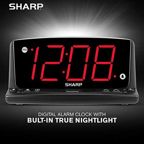 SHARP LED Digital Alarm Clock Simple Operation Easy To See Large Numbers Built In Night