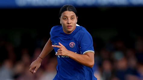 Video Sam Kerr Cant Stop Smiling After Spotting Herself And Australia