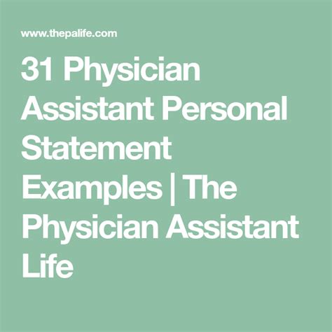 31 Physician Assistant Personal Statement Examples The Physician