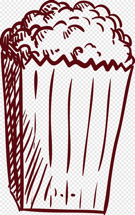 팝콘 그림 손으로 그린 맛있는 팝콘 수채화 그림 화이트 Png Pngegg