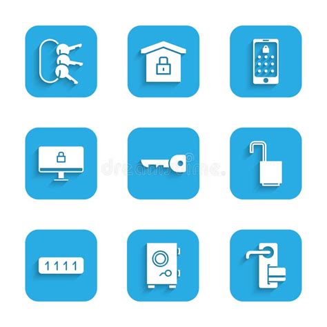 Set Key Safe Digital Door Lock Open Padlock Password Protection Lock Computer Monitor