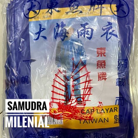 Jual Jas Hujan Mantel Tebal Impor Taiwan Nelayan Cap Kapal Layar