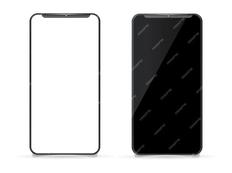 現実的な 3 D 電話モックアップ ベクトル Uiux モックアップ ガジェット表示空白の画面の分離テンプレート Premiumベクトル素材