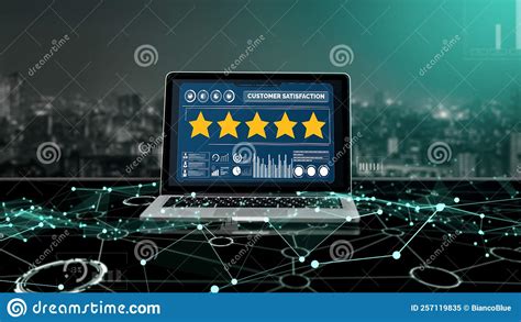 Customer Satisfaction And Evaluation Analysis On Modish Software Computer Stock Image Image Of