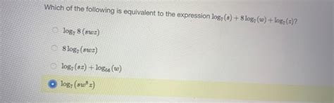 Solved Which Of The Following Is Equivalent To The Chegg