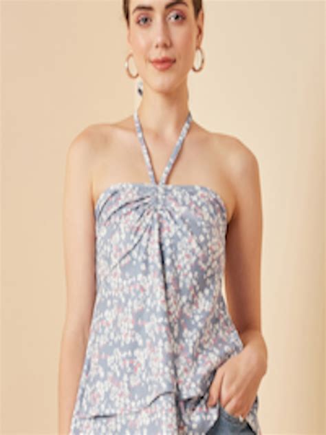 Buy Marie Claire Floral Printed Halter Neck Top Tops For Women