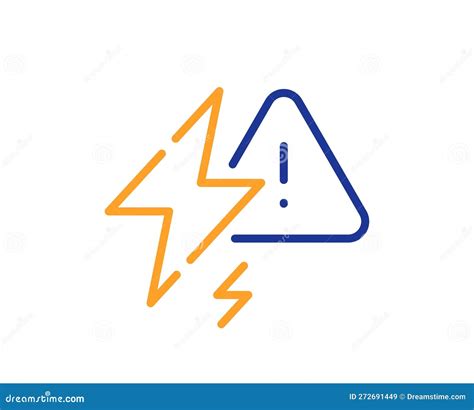 Power Line Icon Flash Electric Energy Sign Vector Stock Vector