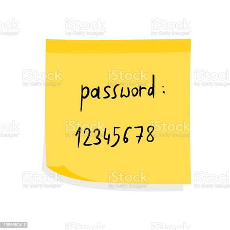 Easy Password Yellow Note Stock Illustration Download Image Now Adhesive Note Password