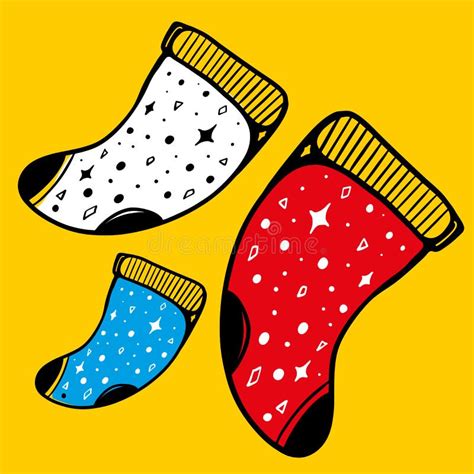 Christmas Sock With Ts Hand Drawn Vector Illustration Cartton