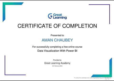 Completed Data Visualization Course With Great Learning Aman Chaubey