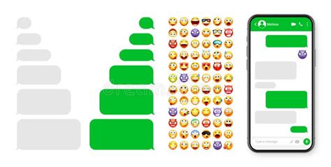 smartphone messaging app user interface design with emoji sms text