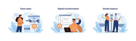 지속가능한 개발 목표 Sdgs 는 미래의 더 나은 환경 보호를 위한 글로벌 목표를 설정합니다 프리미엄 벡터