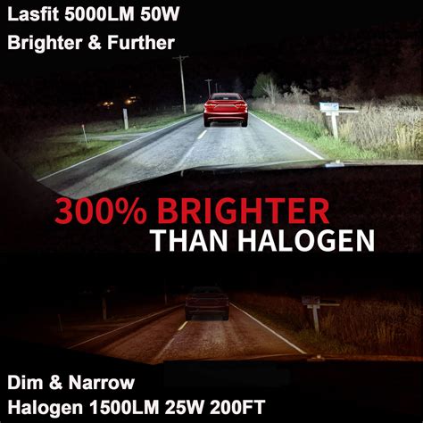 LASFIT LCplus 9005 H11 LED Bulbs Headlight High Low Beam Super Bright
