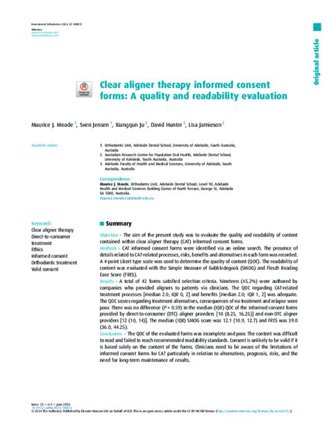 Fillable Online Clear Aligner Therapy Informed Consent Forms A Quality