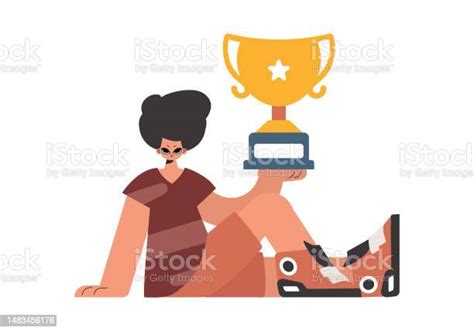 개인은 승자의 잔을 손에 들고 백인 시설에 강요됩니다 트렌디한 스타일 벡터 일러스트레이션 개념에 대한 스톡 벡터 아트 및 기타 이미지 Istock