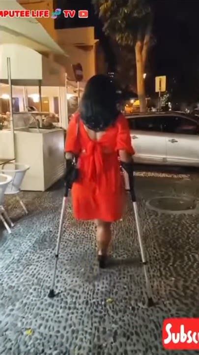 Beautiful One Legged Amputee Lady Crutching Youtube