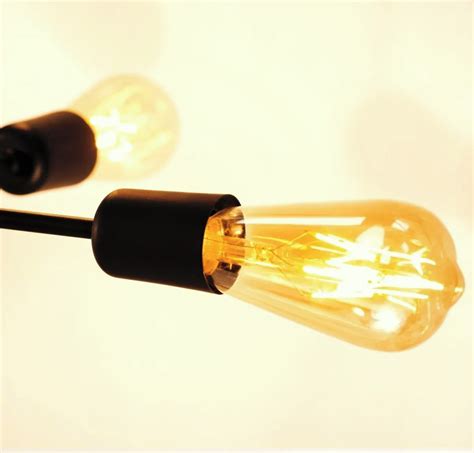 Lustre Pendente Sputnik Moderno Preto Metal Assim Trico Elo