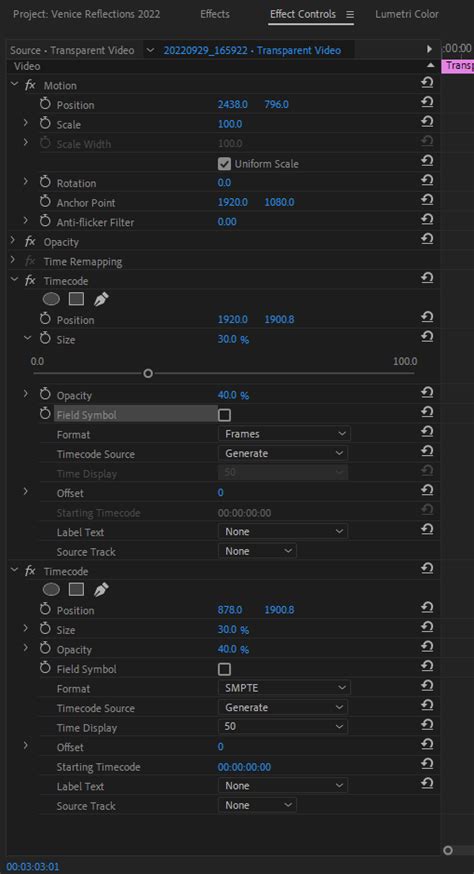 Burn In Of Timecode And Frame Number When Exportin Adobe Community