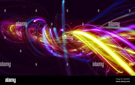 Glowing Lines Rainbow Flow Multi Color Strings Shining Rays Backdrop