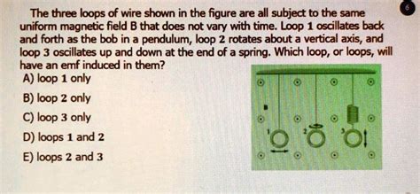 solved the three loops of wire shown in the figure are all subject to